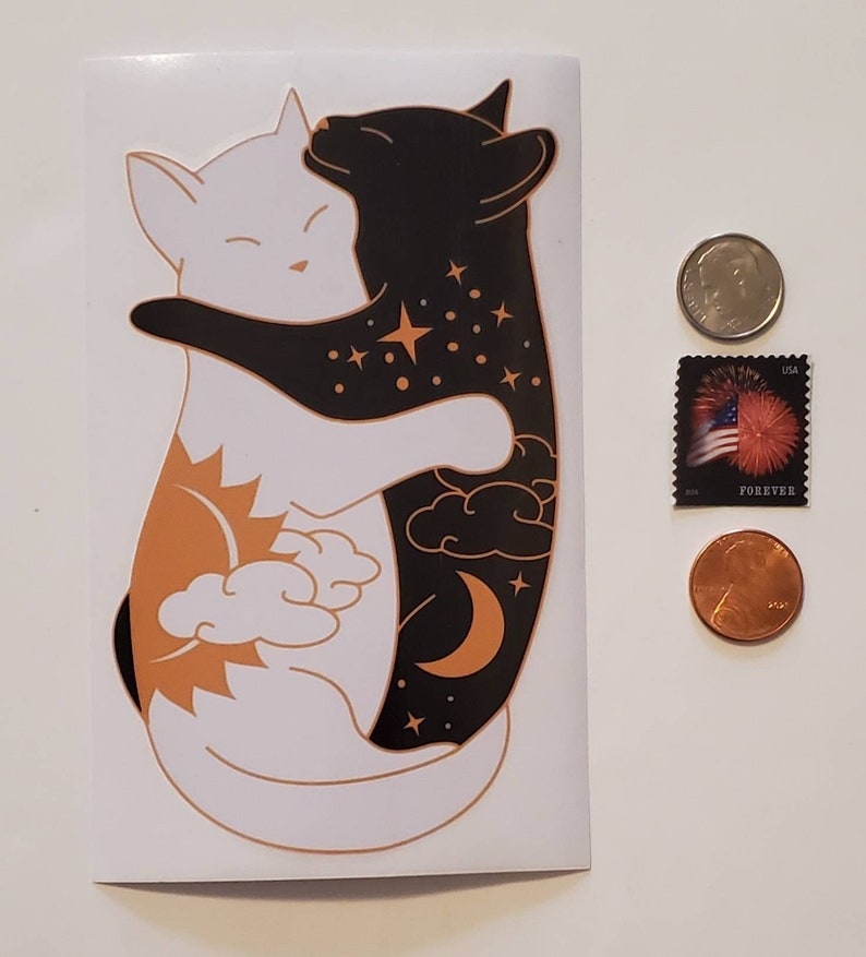 BUMPER STICKER Yinyang Hugging Cats Vinyl Decal Sticker - Etsy