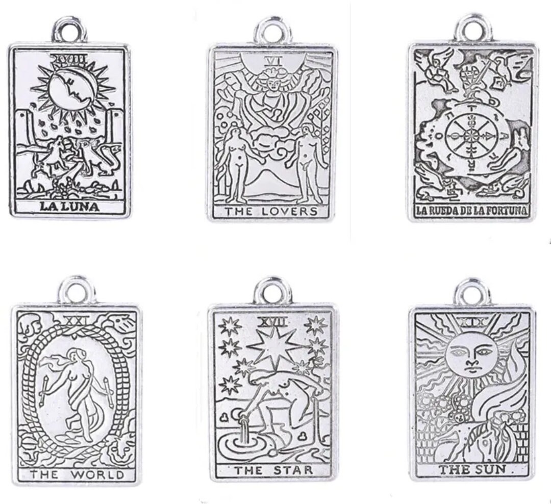 TAROT CHARMS!! Various Tarot Card Themed Charms (silver)(only Sold ...