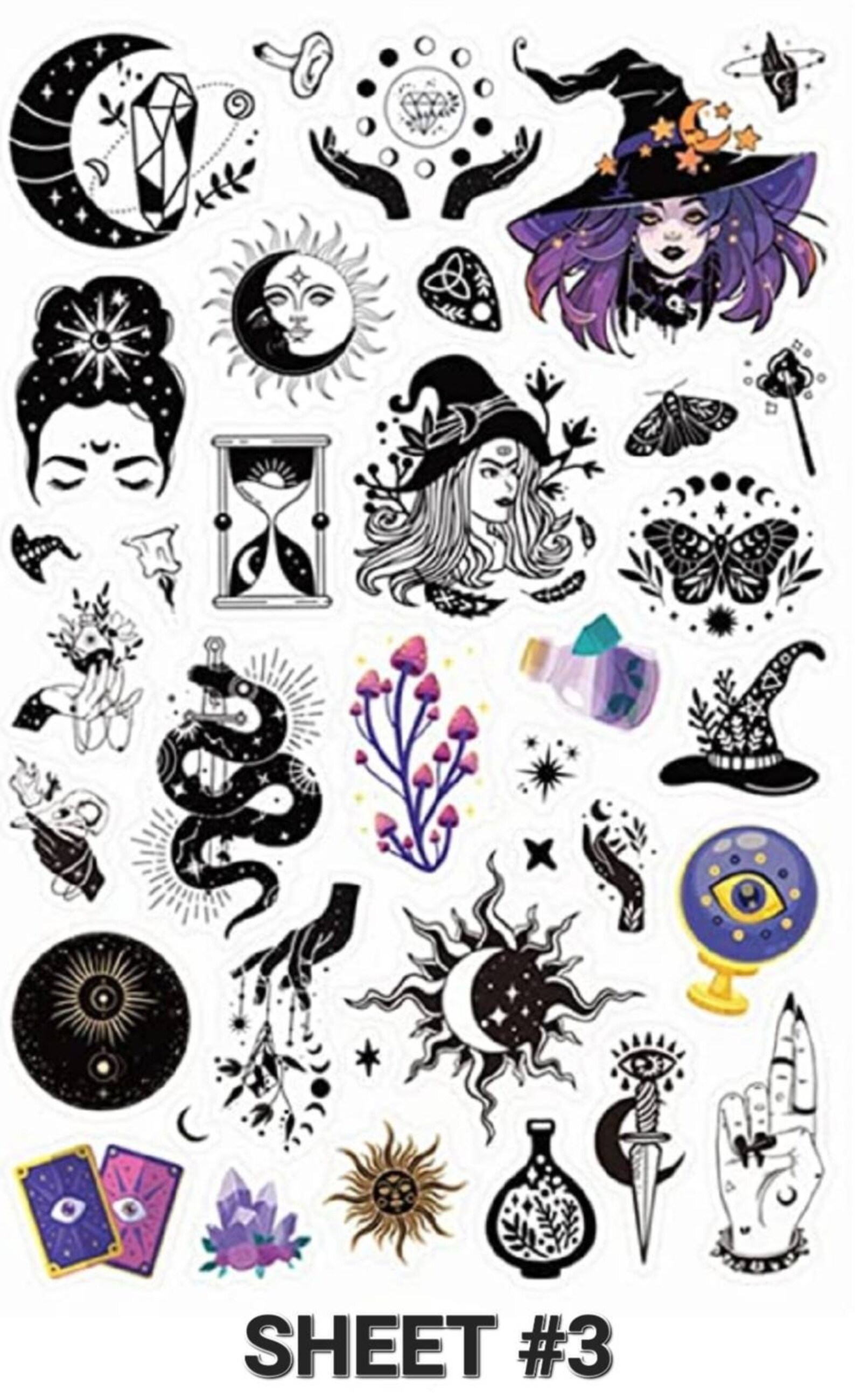 STICKER SHEETS Various witchy Sticker Sheets 4 - Etsy