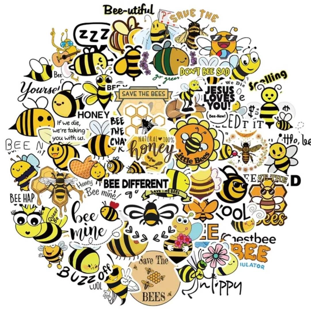 STICKERS!! 50 Pack Bumblebee Stickers (vinyl Coated) - Etsy