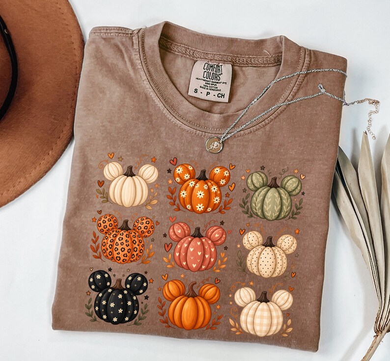 Comfort Colors Boho Pumpkin Shirt, Mickey Cute Fall Pumpkin Tee, Autumn ...