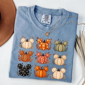 Comfort Colors Boho Pumpkin Shirt, Mickey Cute Fall Pumpkin Tee, Autumn ...