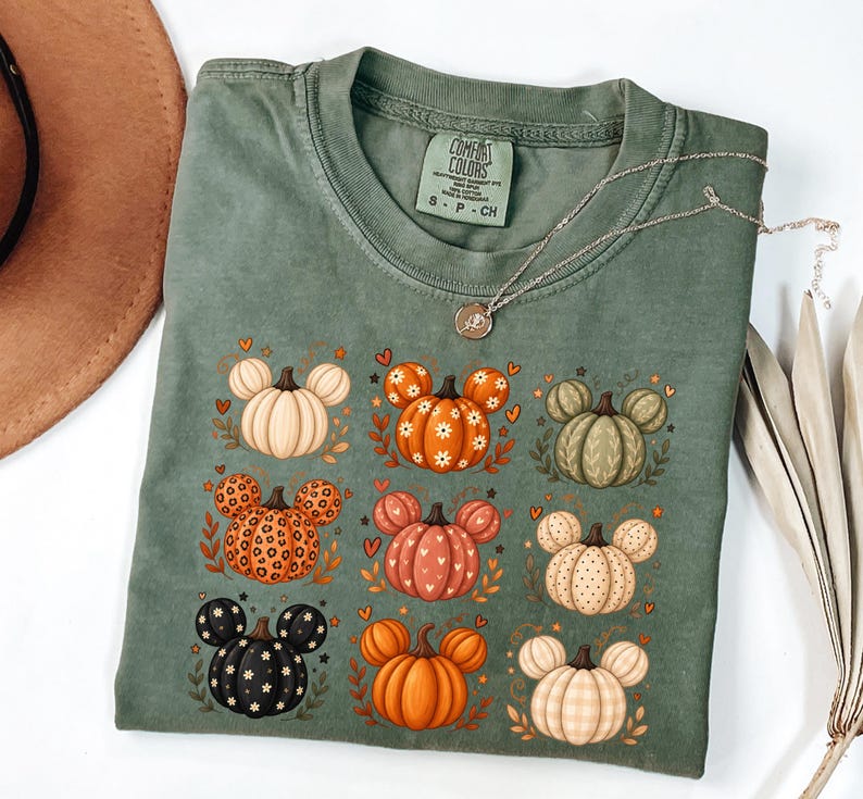 Comfort Colors Boho Pumpkin Shirt, Mickey Cute Fall Pumpkin Tee, Autumn ...