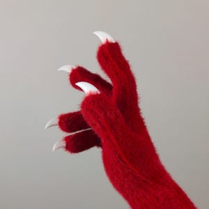 Red Kigurumi Paws: Wool Knitted Furry Claws - Custom Colors - Etsy