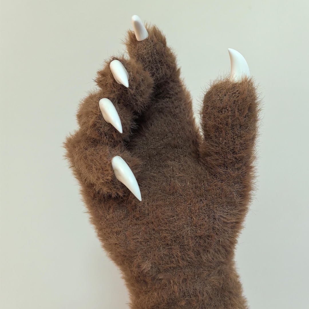 Dark Brown Kigurumi Paws: Wool Knitted Furry Claws - Etsy