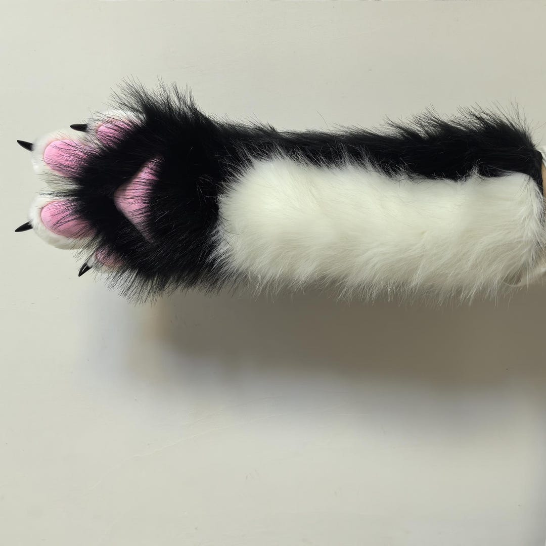 65cm Fursuit Paws: Long Furry Arm Gloves, Animal Cosplay - Etsy