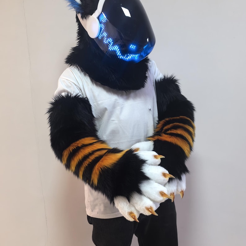 New Version 5 Fingers Fursuit Paws - Custom Furry Wolf Gloves - Cospaly ...