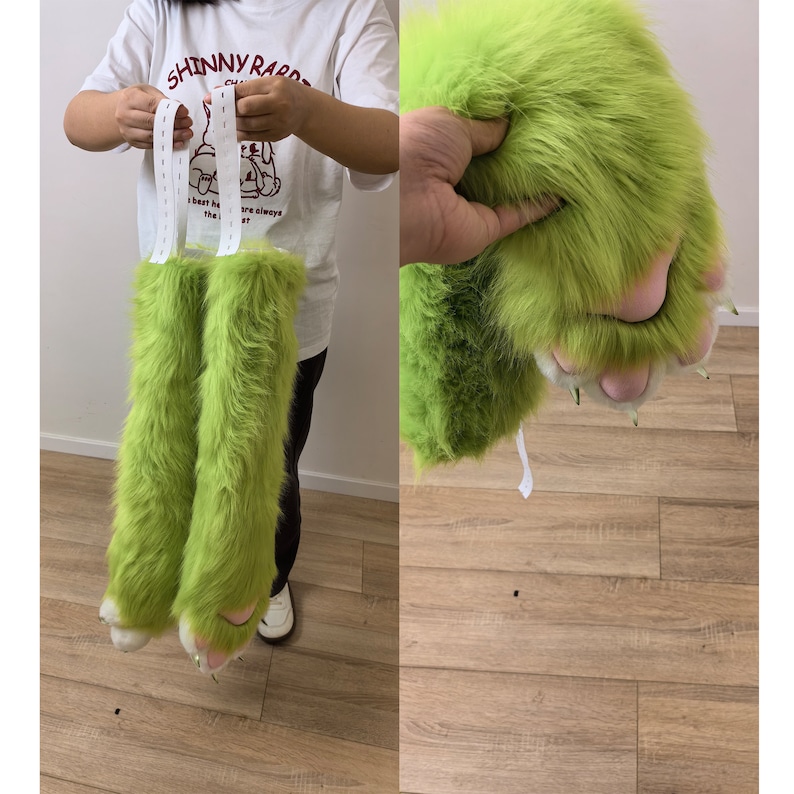 65cm Fursuit Paws: Long Furry Arm Gloves, Animal Cosplay - Etsy