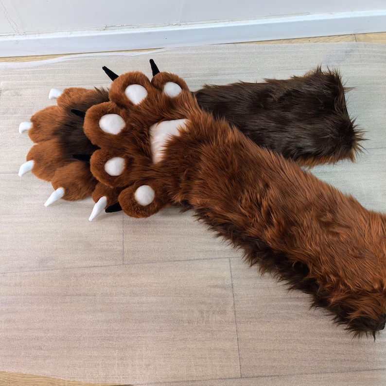 Fursuit Paws: Long Arm Gloves, Animal Cosplay, Custom Size - Etsy