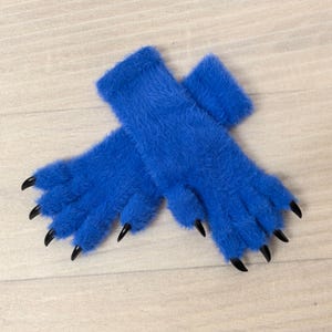 Blue Fursuit Paws: Wool Kigurumi Claws, Custom Colors - Etsy