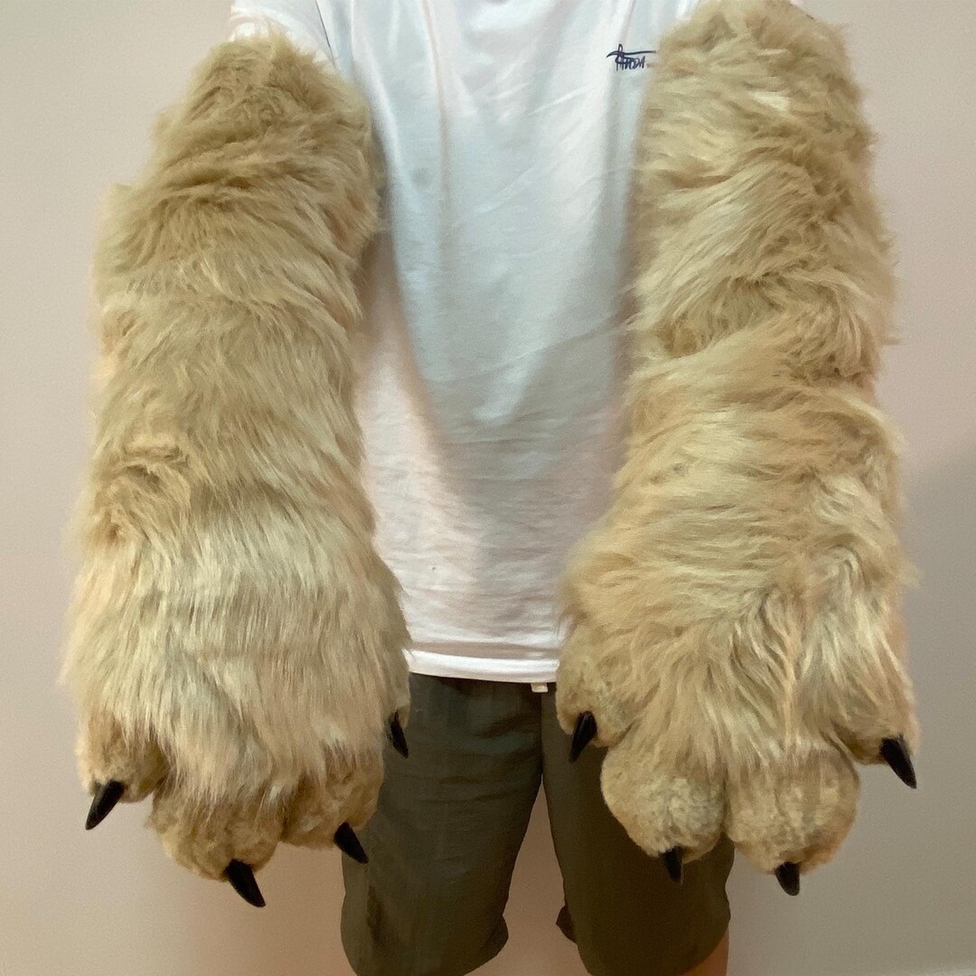 Fursuit Paws: Long Furry Arm Gloves, Animal Cosplay - Etsy
