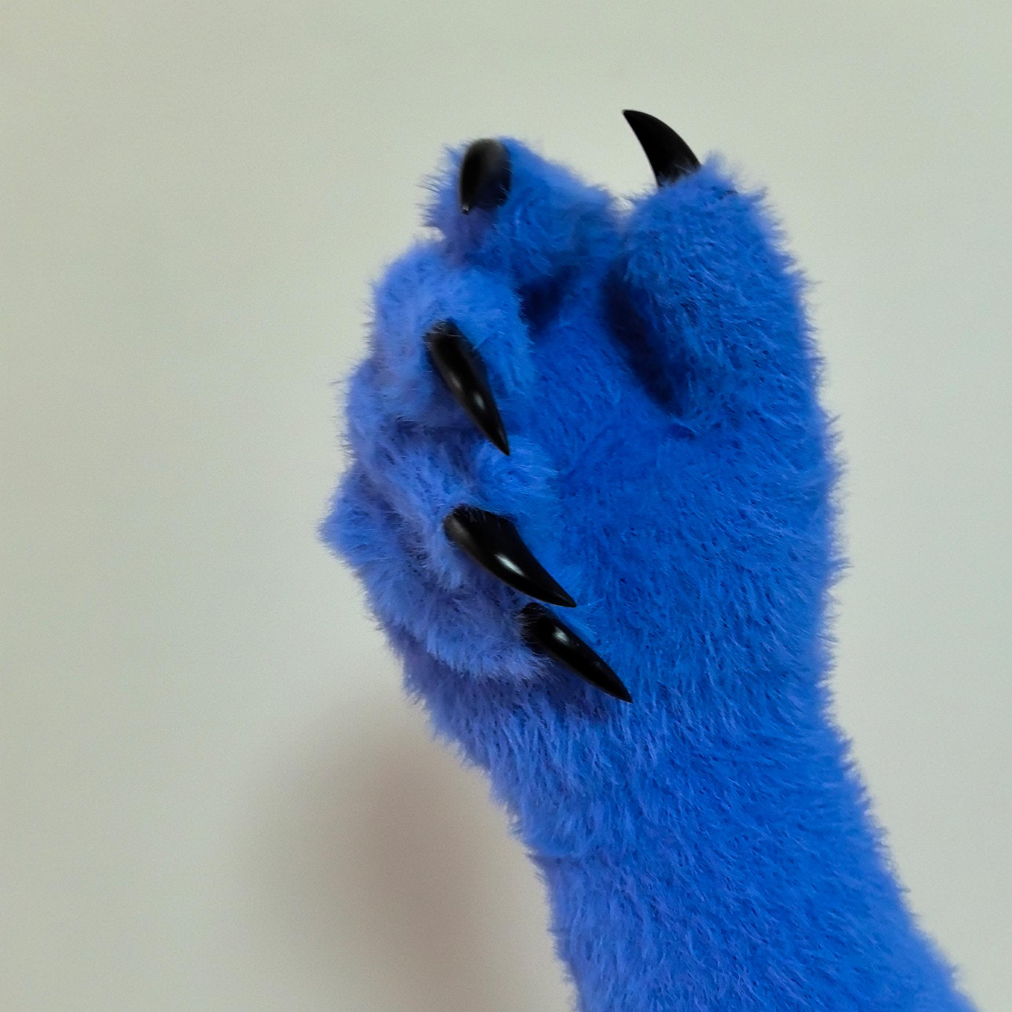 Blue Fursuit Paws: Wool Kigurumi Claws, Custom Colors - Etsy