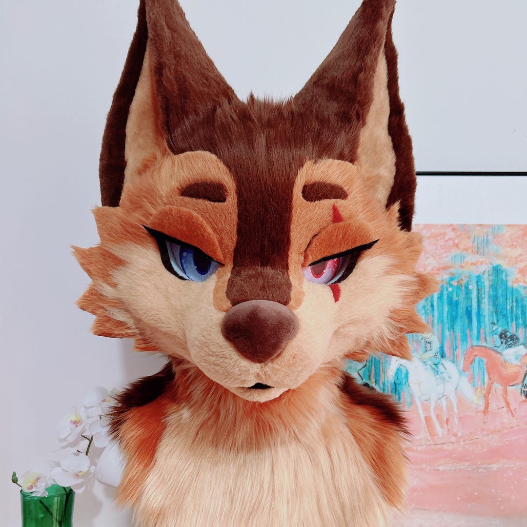 Fursuit Wolf Toony Head - Furry Kemono Cartoon Head - Accept Commission ...
