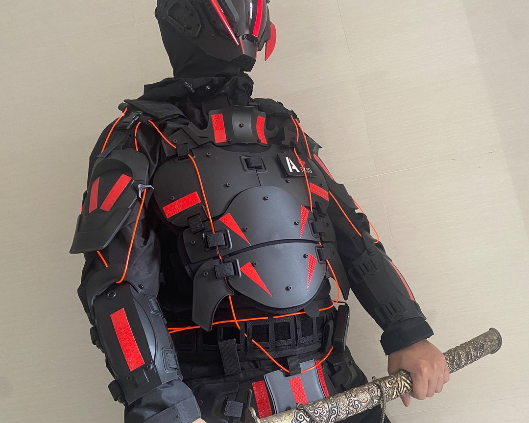 Cyberpunk Armour Cyberpunk Tactical Suit Cosplay Steampunk Mechanical Luminous Customizable ...