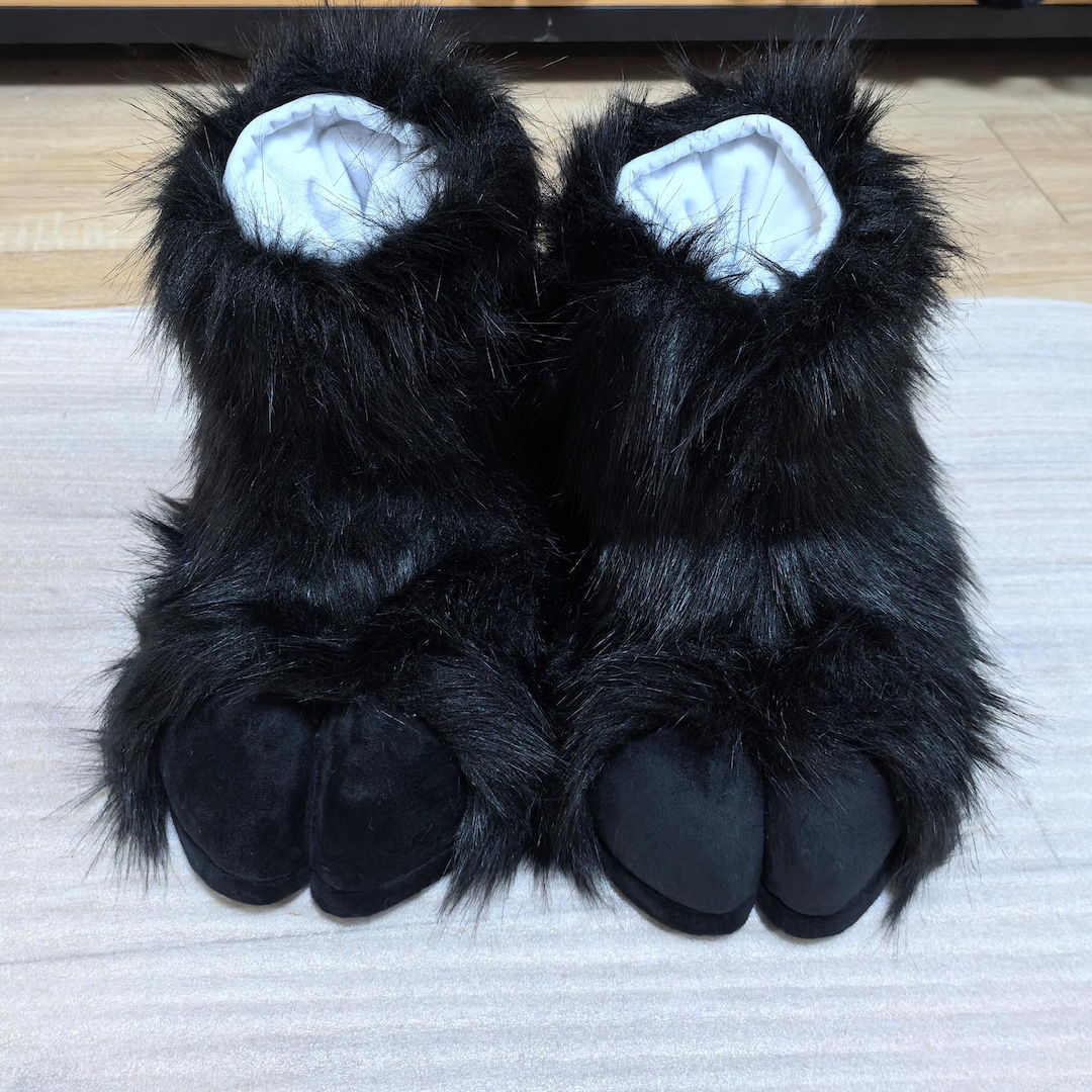 Black Fursuit Hoof Shoes: Furry Paws Cosplay Footwear - Etsy