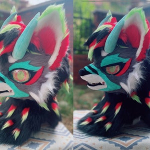 Fursuit Full-body Customization - Furry Five-finger Paws Head Tail ...