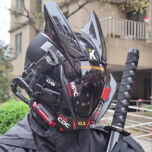 Cyberpunk Mask Cyber Mask Samurai Helmet Tactical Helmet Cosplay - Etsy