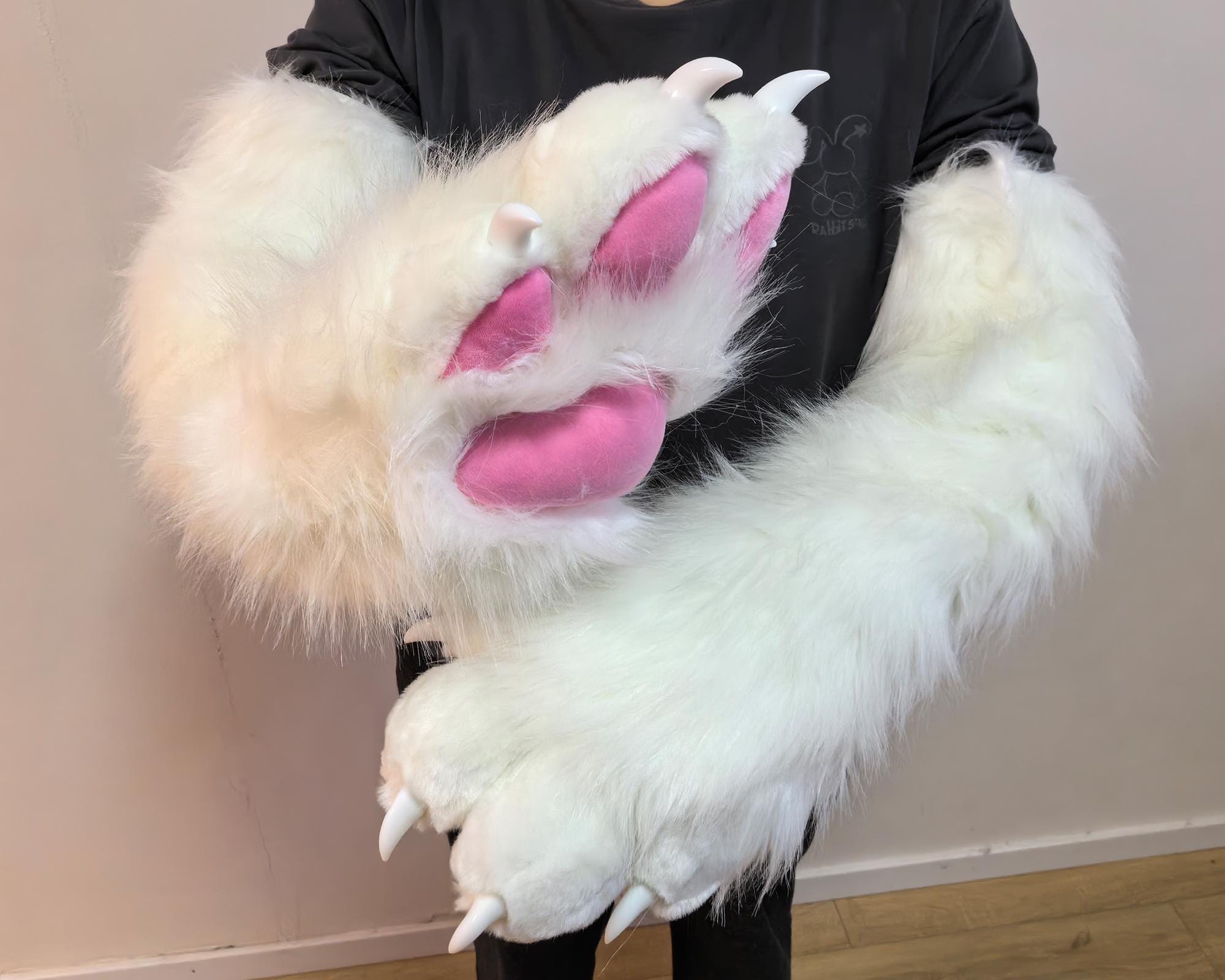 Fursuit Paws: Long Furry Arm Gloves, Animal Cosplay (65cm) - Etsy