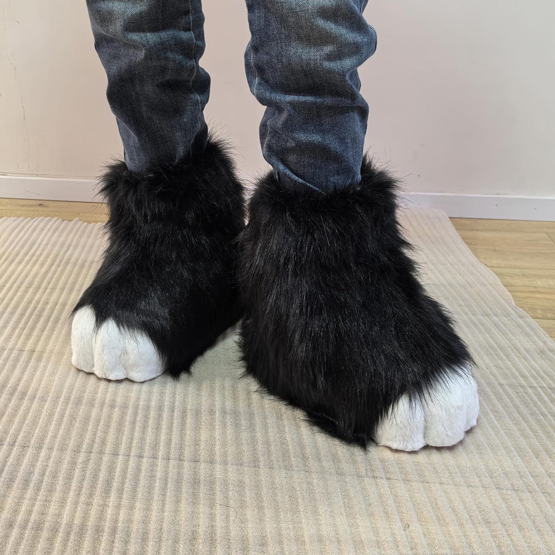 Black Fursuit Foot Paws : 4 Toed Furry Shoes - Commission Open ...