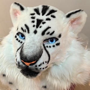 Fursuit Snow Leopard Realistic Head - Furry Big Cat Head - Leopards and ...