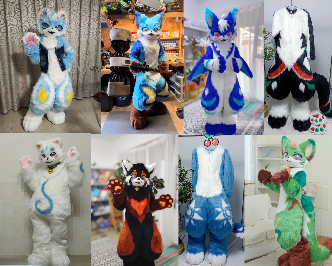 Fursuit Full-body Customization - Furry Five-finger Paws Head Tail ...