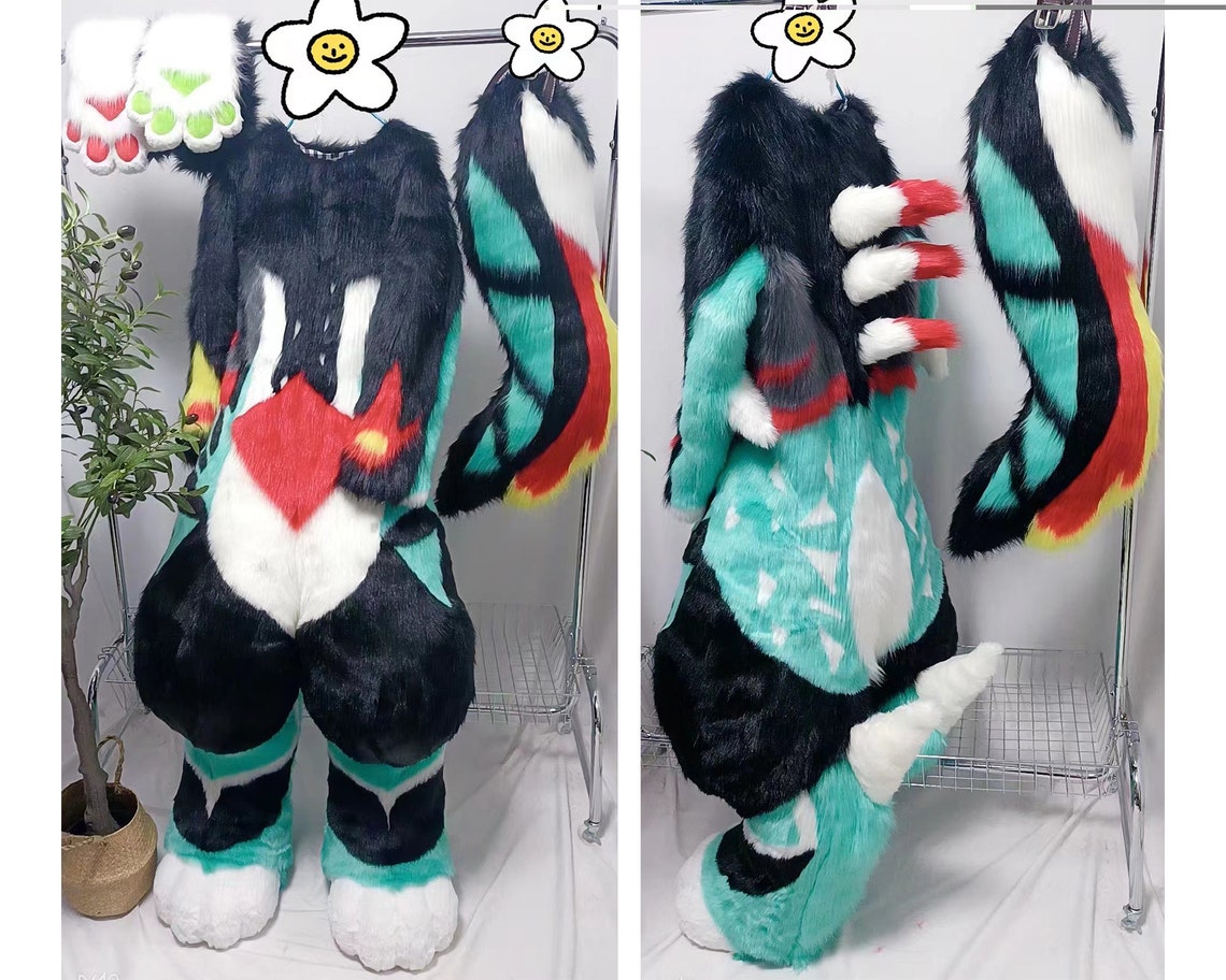 Fursuit Full-body Customization - Furry Five-finger Paws Head Tail ...