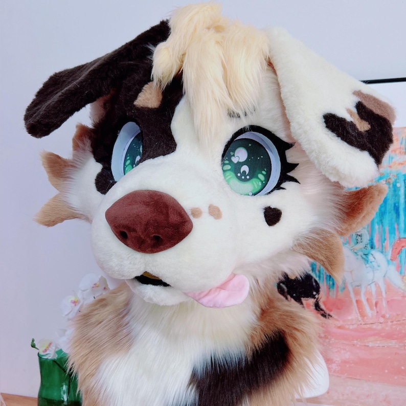 Fursuit Patch Dog Toony Head - Furry Kemono Cartoon Head - Accept ...