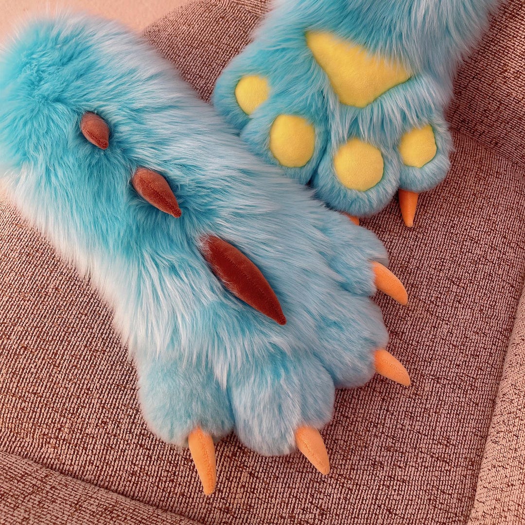 Toony Dragon Fursuit Paws 4 Fingers Furry Gloves Customized Cospaly ...