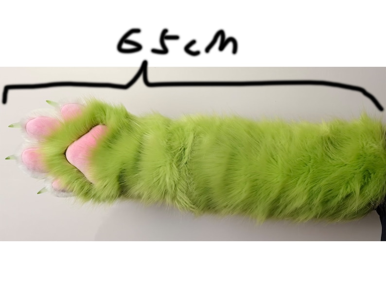 65cm Fursuit Paws: Long Furry Arm Gloves, Animal Cosplay - Etsy