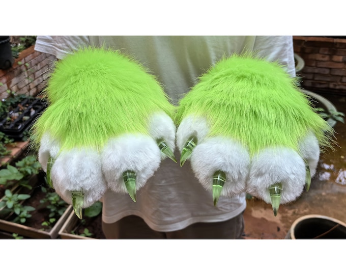 17 Colorsfursuit Furry Cat Paws With Claw, Fursuit Cat Gloves, Cosplay ...