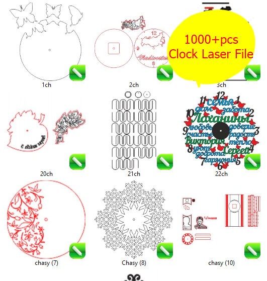 Clock Collection 1000 Laser Cut Cdr, Dxf, Svg ,pdf CNC Router Cutting ...