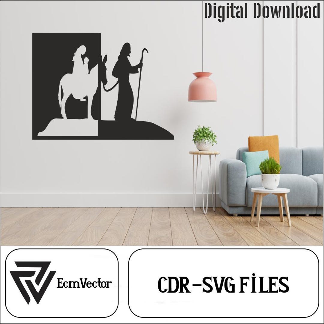 Wall Art Symmetry Mother Baby CDR,SVG Files for Laser Cutting, Cnc ...