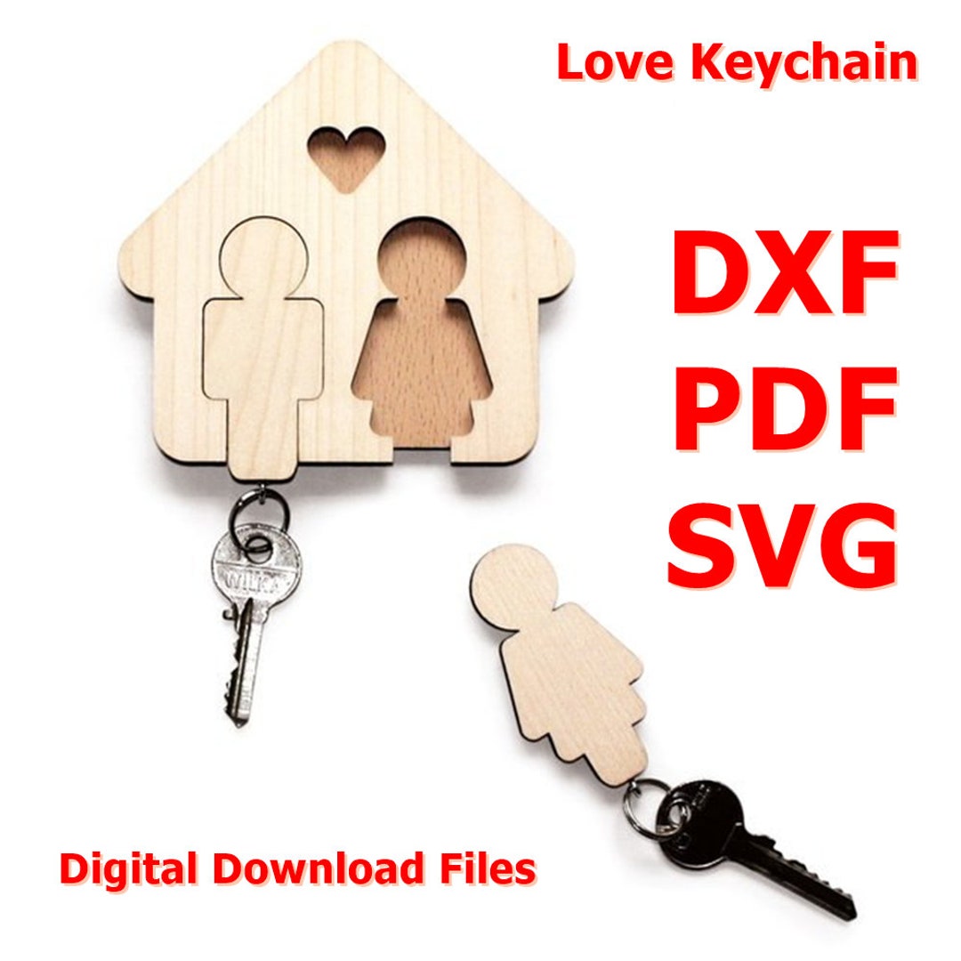 Laser Cut Love Keychain Dxf Svg Files Laser Cut Files - Etsy