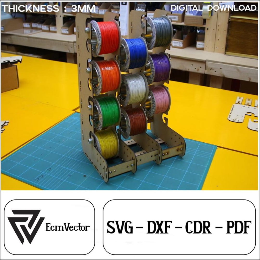 Laser Cut Wire Spool Rack 3mm Cdr,dxf,pdf,svg Laser Cut File - Etsy