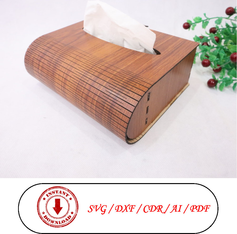 Laser Cut Wooden Tissue Box 3mm DXF, CDR ,SVG Vector Plans, Laser Cut ...