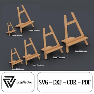 Laser Cut EASEL Stand Svg / Easy to Use Glowforge Files and Laser Cut ...