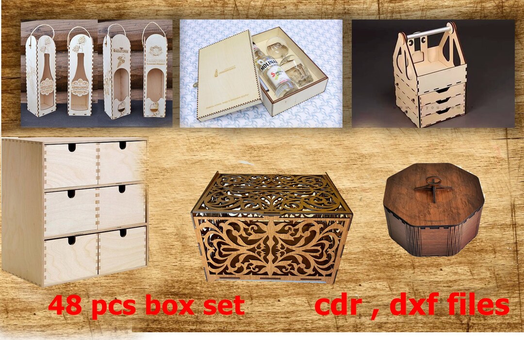 Laser Cut Box and Cover Bundle Gift Box Dxf ,cdr Files Laser Cut Plan ...