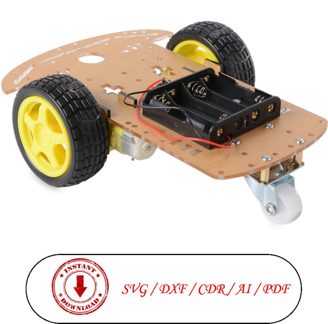 Arduino 2wd Chassis Laser Cut File DXF, CDR ,SVG Vector Plans, Laser ...