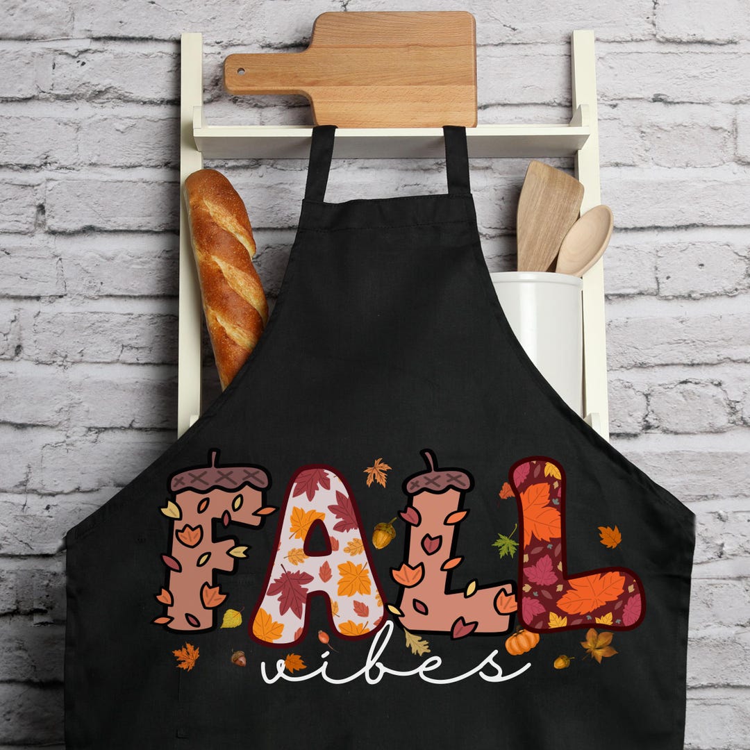 Fall Vibes Apron | Autumn Kitchen Apron | Cute Fall Cooking Apron ...