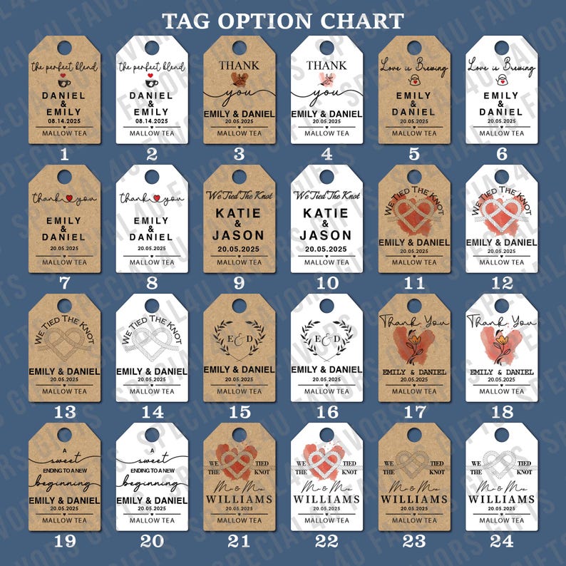 Wedding Tea Favors for Guests, Loose Leaf Tea, Wedding Guest Gifts ...