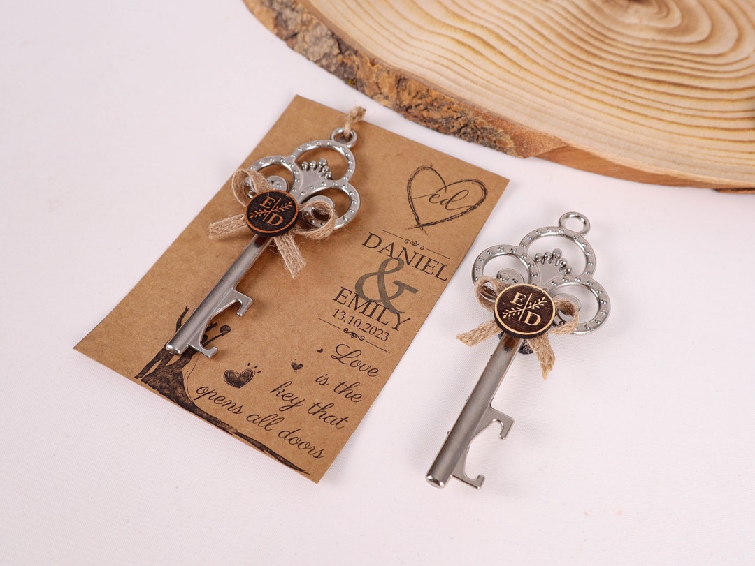 Key Bottle Opener Wedding Favors, Personalized Bottle Opener Magnet ...