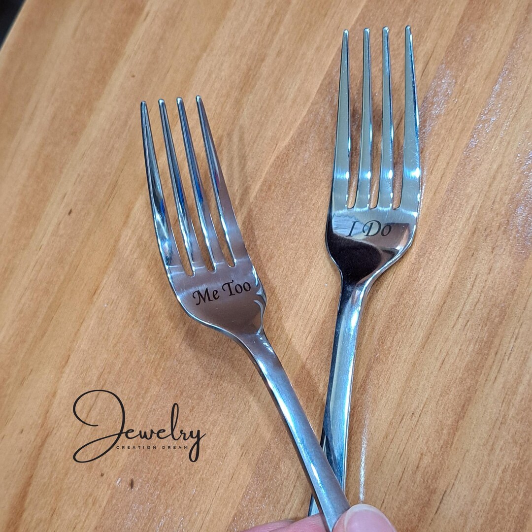 Custom Engraved Wedding Fork Set – "i Do"&"me Too" Personalized Forks ...