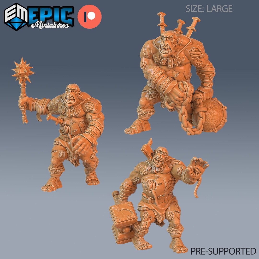 Ogre Zombie - Set | #58 - Tombs of Demise | Epic Miniatures - Etsy
