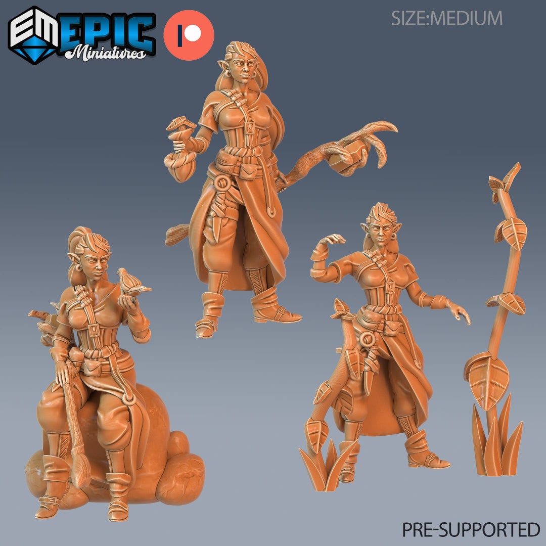 Elven Earth Druid - Set | #57 - Arcane Dungeon | Epic Miniatures - Etsy