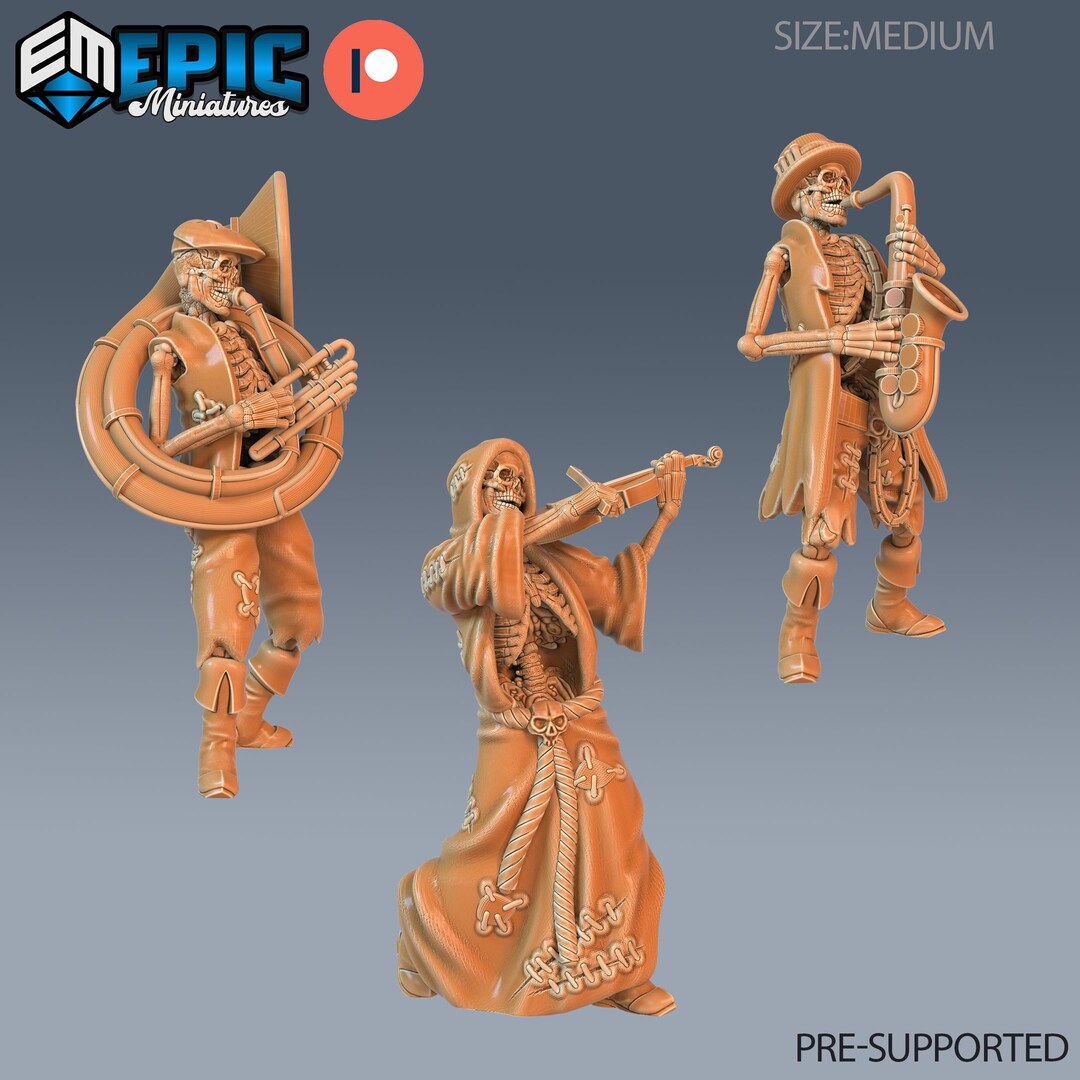 Skeleton Musician - Set 3 | #61 - Haunted Catacombs | Epic Miniatures ...