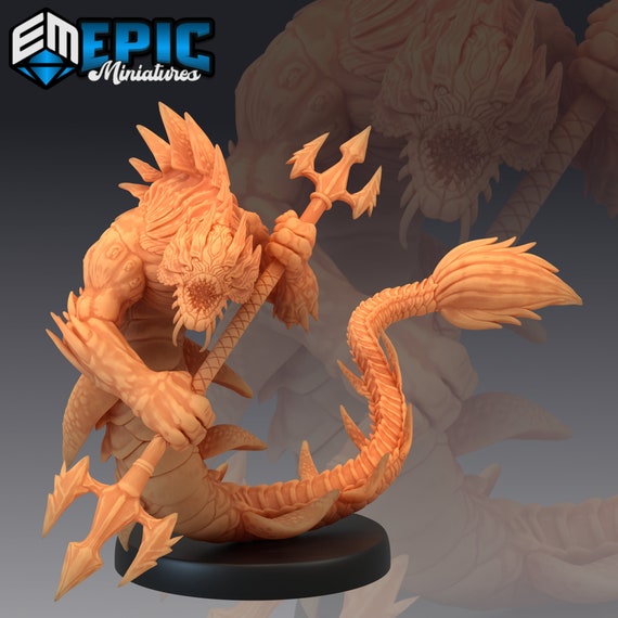 Large Sharkfolk Warriors Epic Miniatures Underwater Mayhem Toys & Games ...