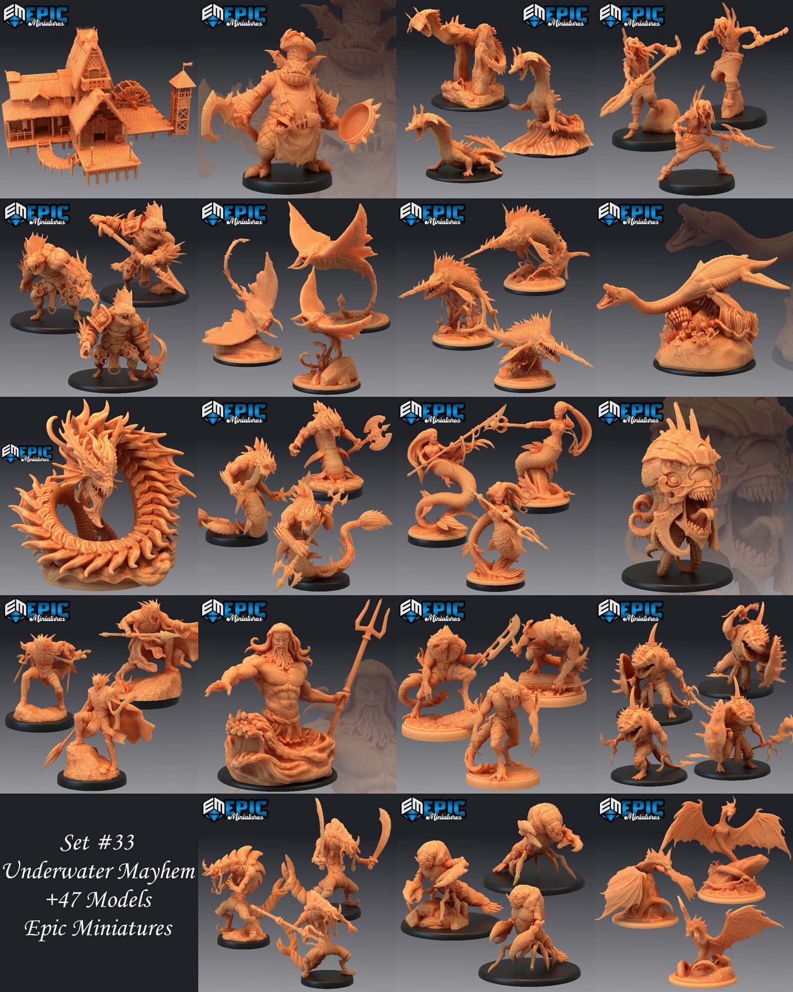 Mermaids 33 Underwater Mayhem Epic Miniatures | Etsy