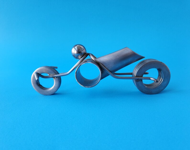 Metal Bike Figure Nuts and Bolts Scrap Metal Art, Bike Pen Holder ...