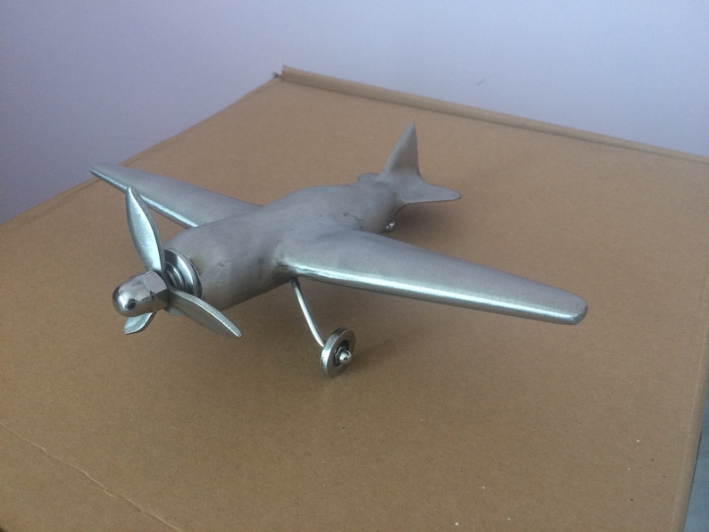 Metal Airplane Model Figurine/metal Plane Scrap Art/plane Desk Decor ...