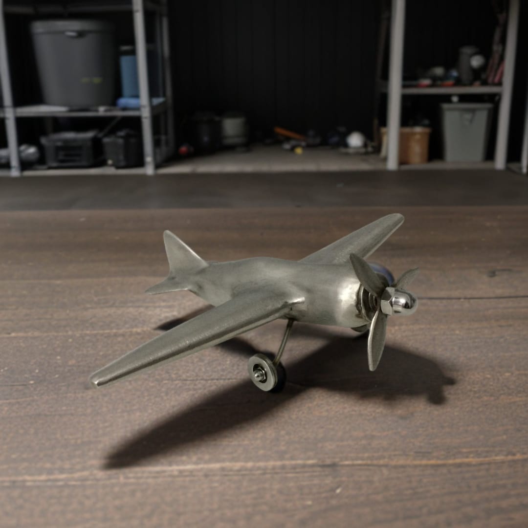 Metal Airplane Model Figurine/metal Plane Scrap Art/plane Desk Decor ...